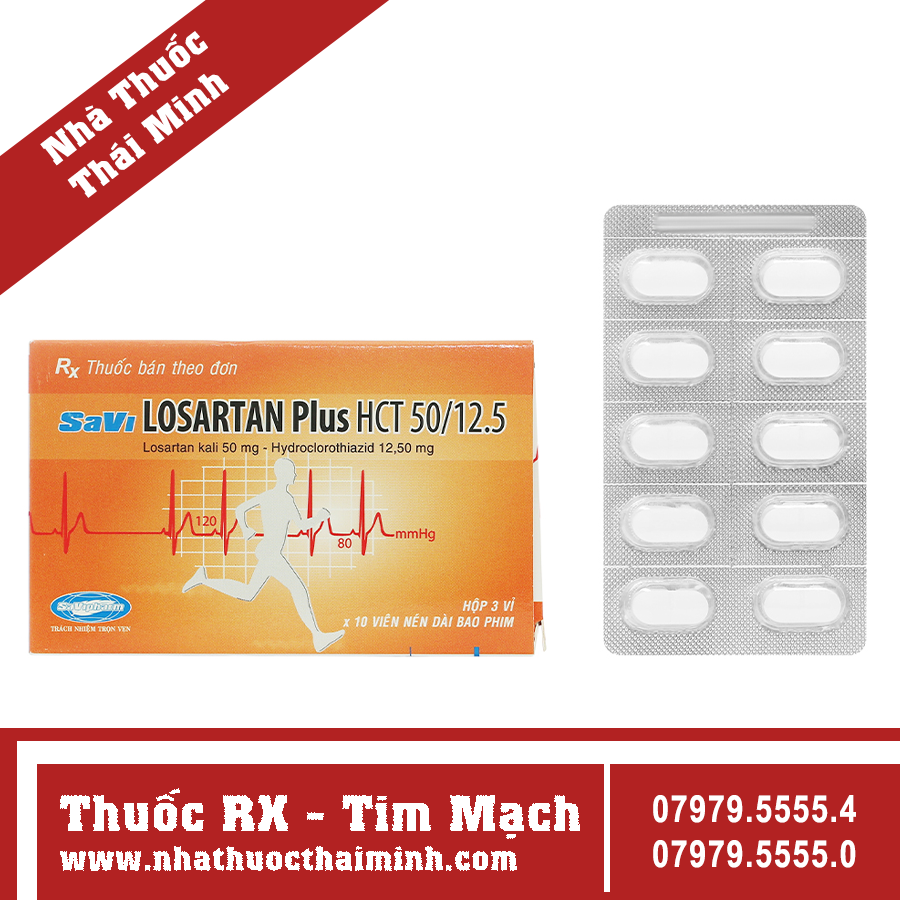 Thuốc SaVi Losartan Plus HCT 50/12.5 - điều trị tăng huyết áp – Nhà ...