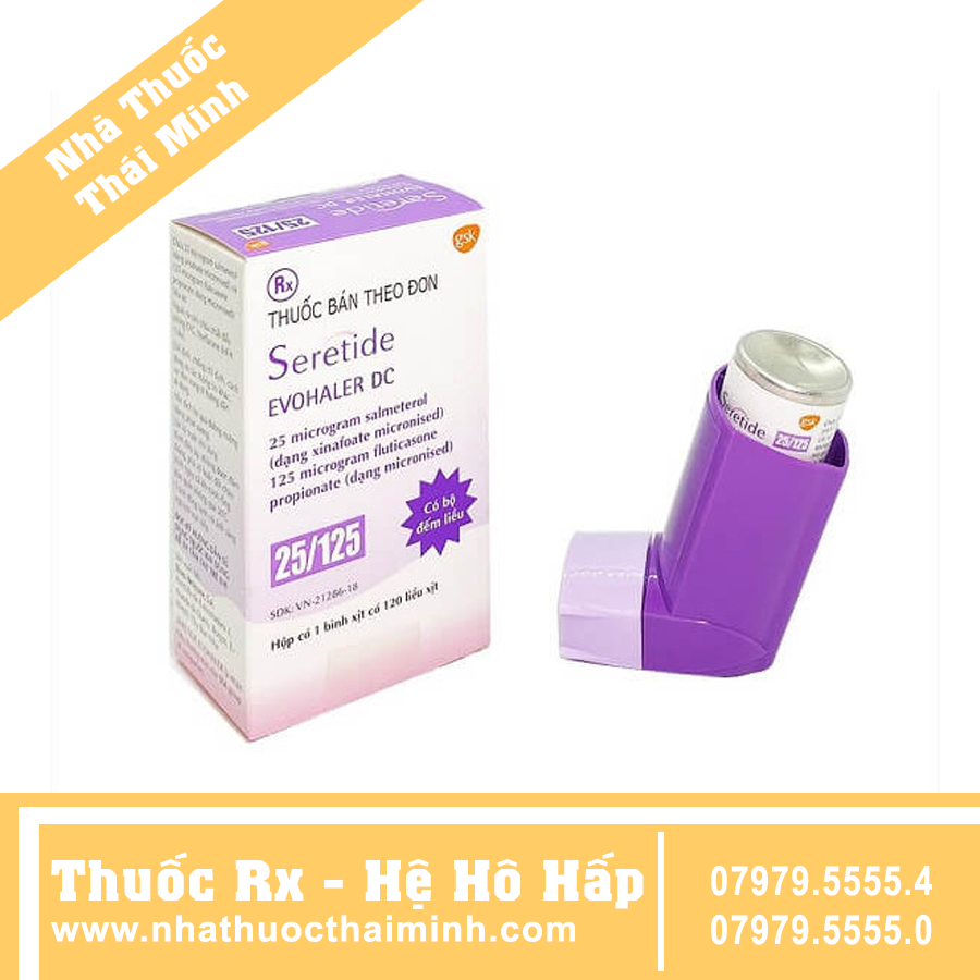 Thuốc xịt Seretide 25/250 GSK điều trị hen phế quản, phổi tắc nghẽn mạ ...
