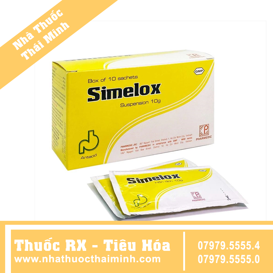 Thuốc Simelox Pharmedic điều trị rối loạn tiêu hóa (10 gói x 10g) – Nhà ...
