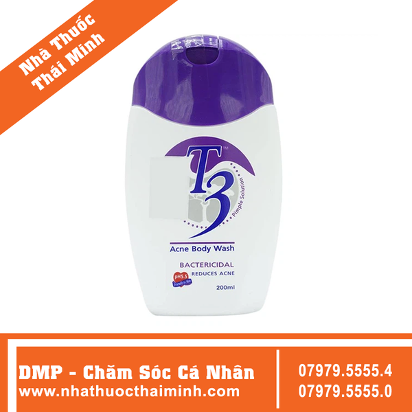 Sữa tắm T3 Acne Body Wash ngăn ngừa mụn (200ml) – Nhà thuốc Thái Minh