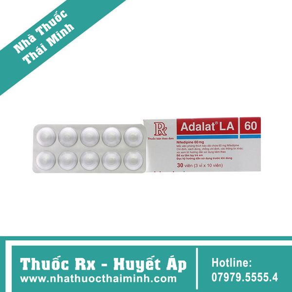 Thông tin, hướng dẫn cách dùng Thuốc Adalat LA 60 hộp 30 viên Bayer ...