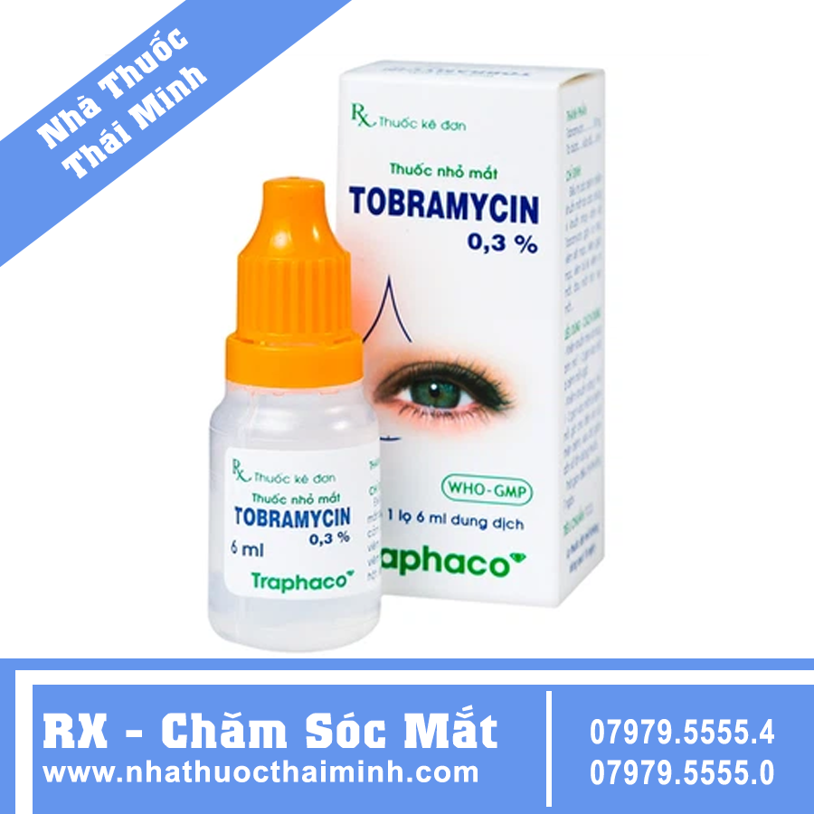 Thuốc nhỏ mắt Tobramycin 0.3% Traphaco điều trị nhiễm khuẩn mắt (6ml ...