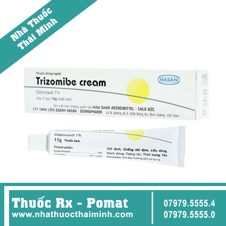 Thuốc dùng ngoài Trizomibe Cream Hasan điều trị nấm canadian (15g ...
