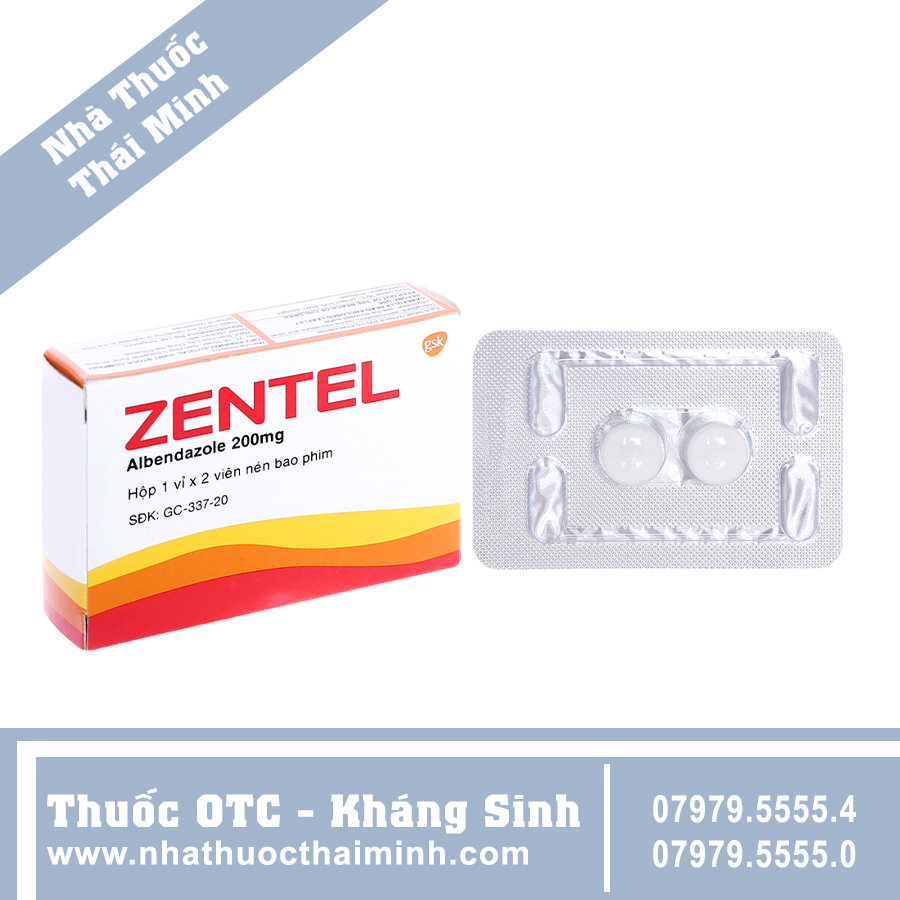 Thuốc Zentel 200mg - điều trị giun sán (1 vỉ x 2 viên) – Nhà thuốc Thái ...