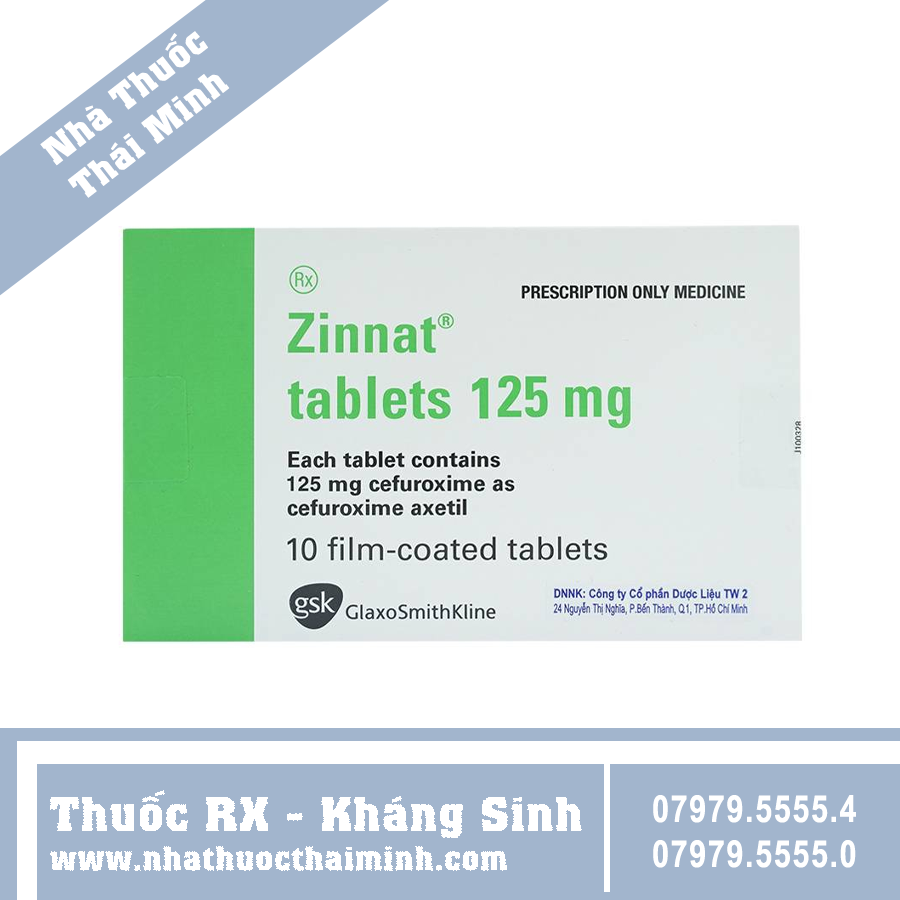 Thuốc Zinnat 125mg GSK điều trị các chứng nhiễm khuẩn (10 viên) – Nhà ...