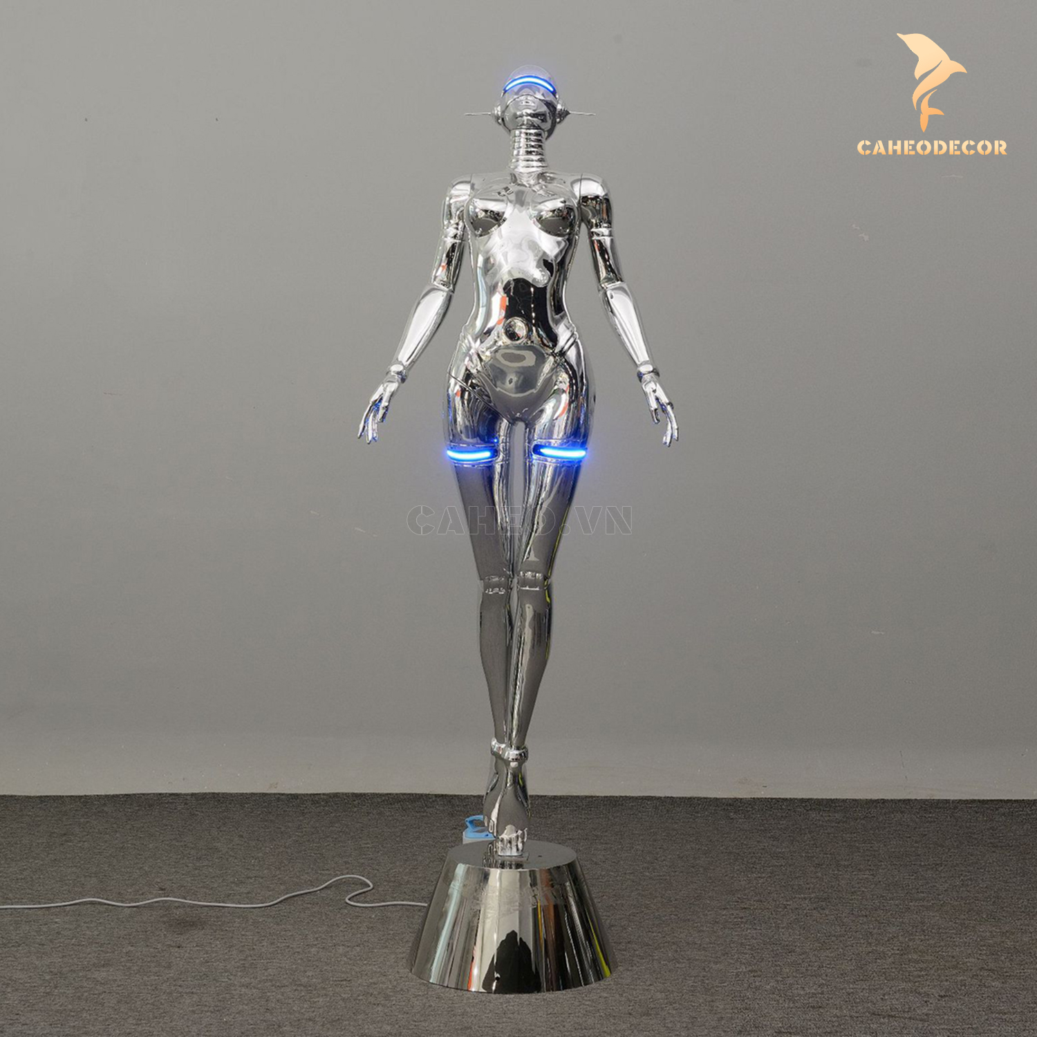 Mô Hình Tượng Đèn Trang Trí Hiện Đại - Cô Gái Robot – Cá Heo Decor