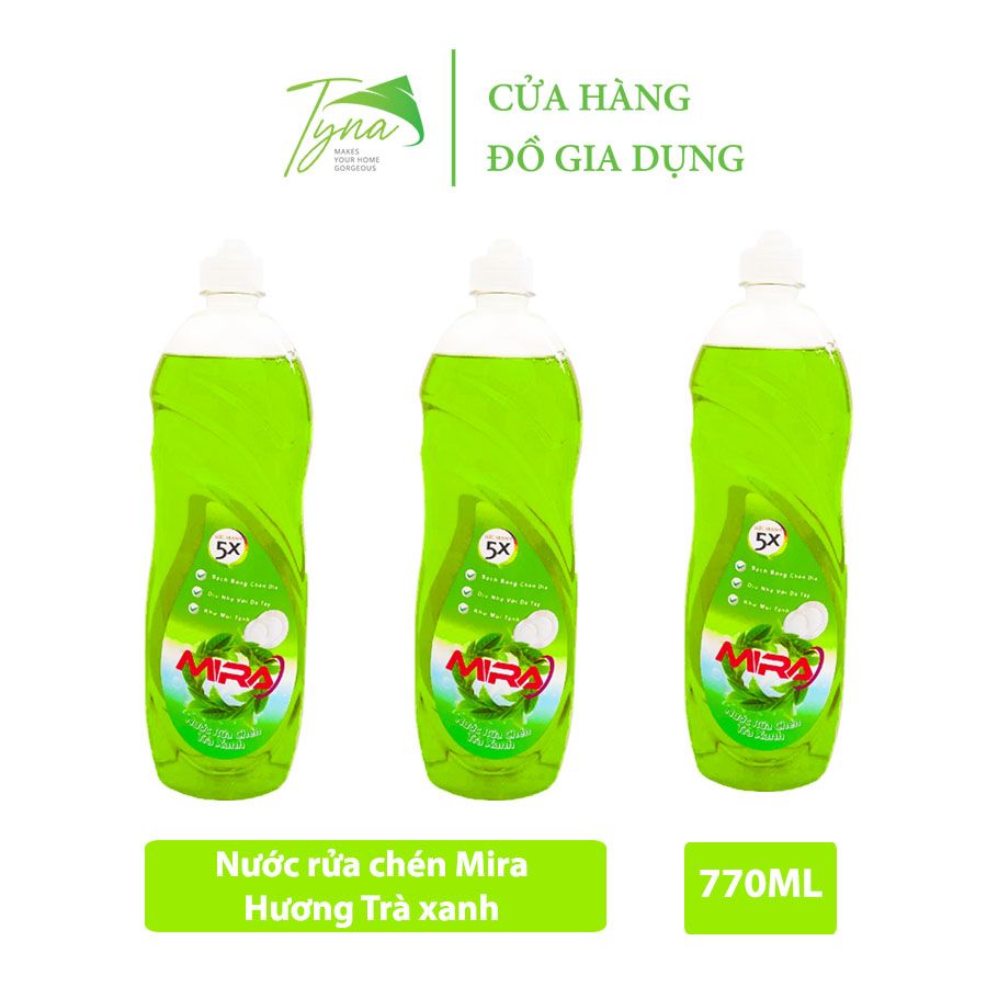 Nước rửa chén Mira hương Trà xanh 800g - 770ml | Tyna shop