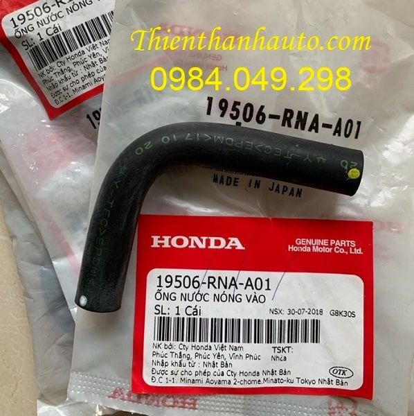 Ống nước nóng vào két nước Honda Civic chính hãng - 19506RNAA01 – Phụ ...