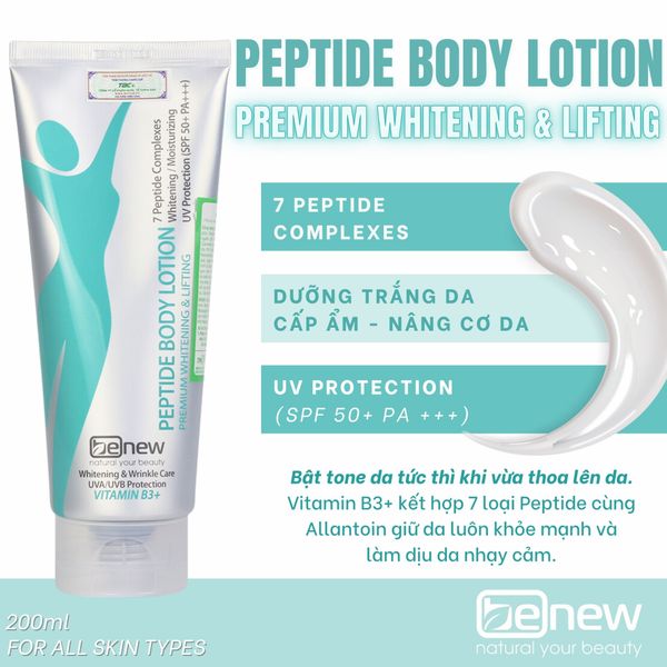 Kem Body Benew Peptide ban ngày dưỡng trắng, chống nắng, nâng tone, nâ ...