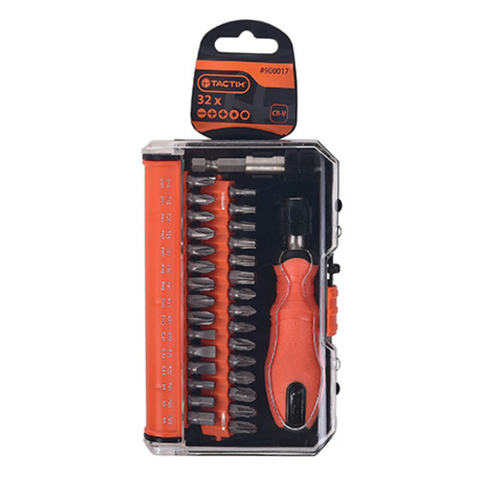 BỘ TUỐC-NƠ-VÍT 32 CHI TIẾT TACTIX 900017 GỒM 32 ĐẦU VÍT, 1 TAY VẶN, 1 - ACE Home Center VN