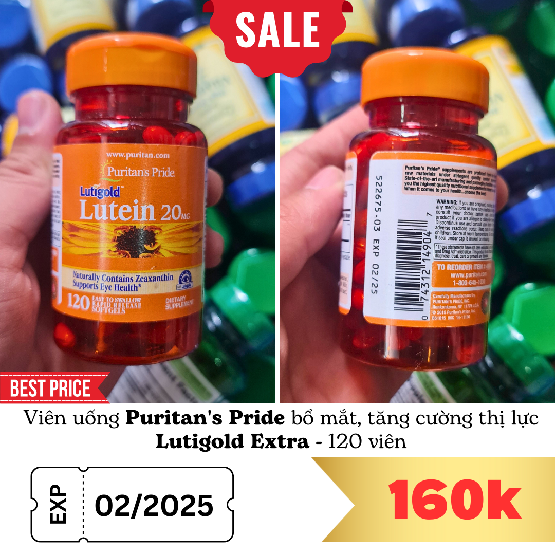 Viên uống bổ mắt Puritan’s Pride Lutigold Lutein 20mg 120 viên – Vy Hí ...
