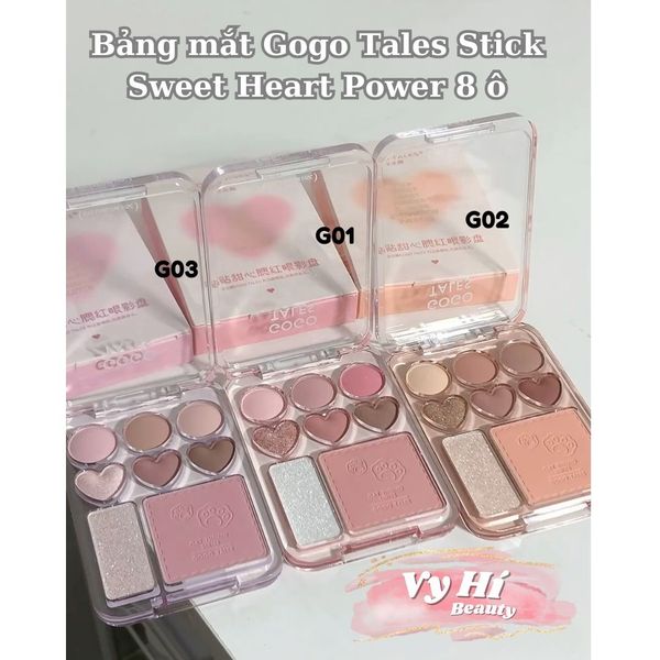 Bảng mắt Gogo Tales Stick Sweet Heart Power 8 ô – Vy Hí Beauty