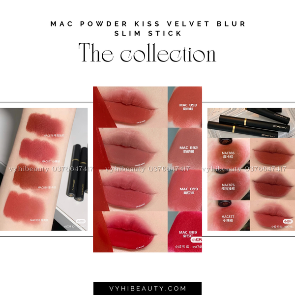 Son thỏi MAC Powder Kiss Velvet Blur Slim Stick – Vy Hí Beauty