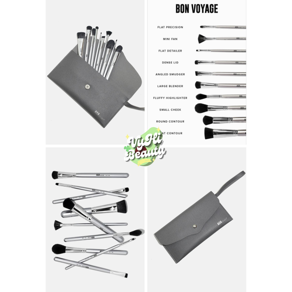 Set cọ AOA Silver 10 cây kèm túi đựng – Vy Hí Beauty