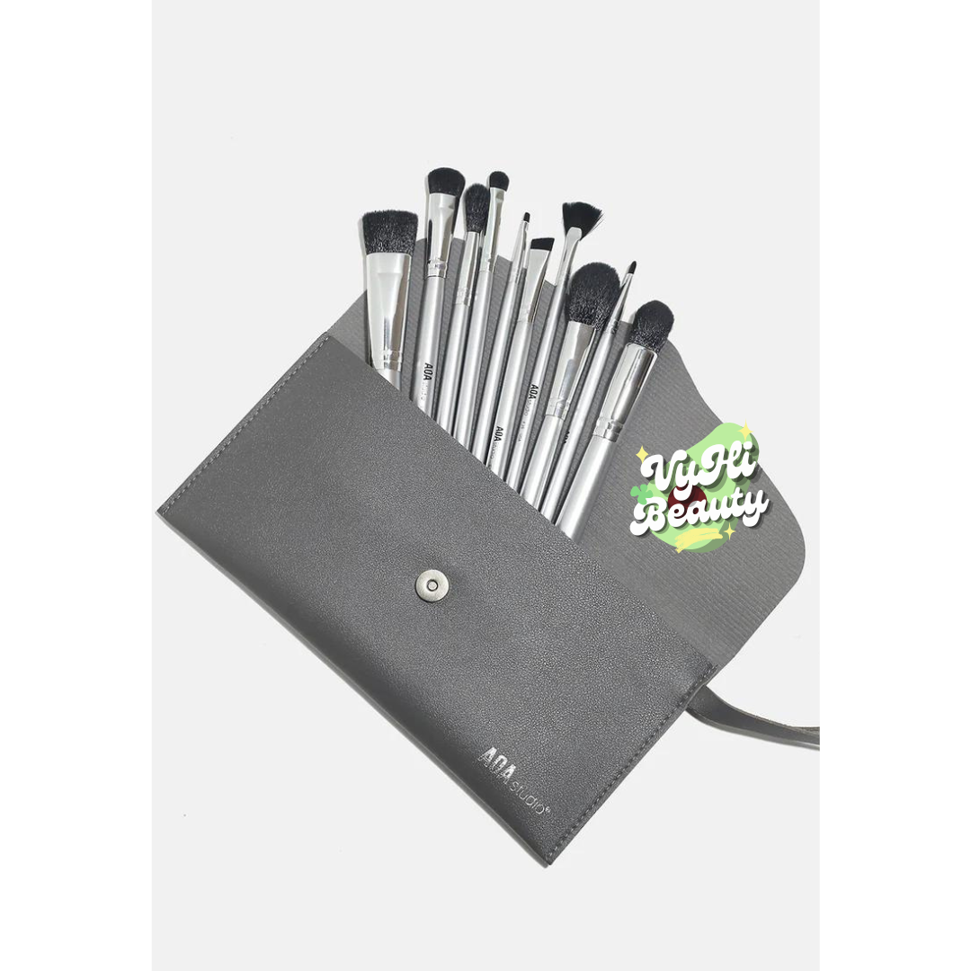 Set cọ AOA Silver 10 cây kèm túi đựng – Vy Hí Beauty