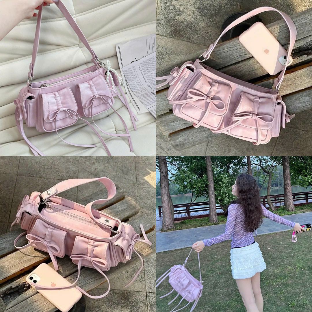 Túi Girls Heart buộc nơ – Vy Hí Beauty