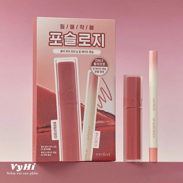 Set son Romand gồm 1 son kem 5g + 1 kẻ môi 0.5g – Vy Hí Beauty