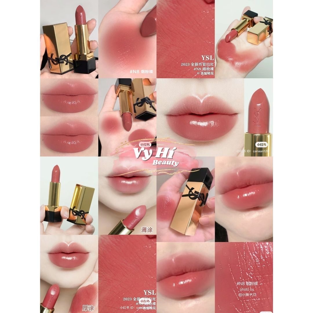 Son thỏi YSL Rouge Pur Couture Caring Satin 3.8g – Vy Hí Beauty