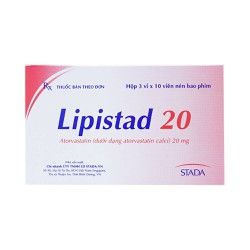 Lipistad 20 Atorvastatin Hộp 3 vỉ Stada – Vicpharma