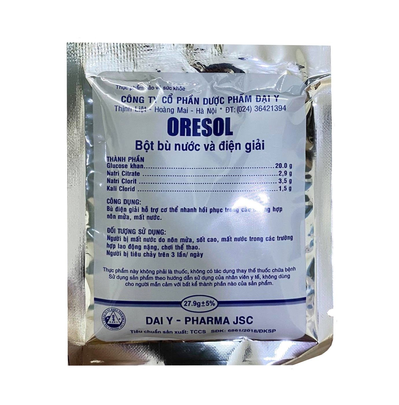 Oresol gói trắng Đại Y – Vicpharma