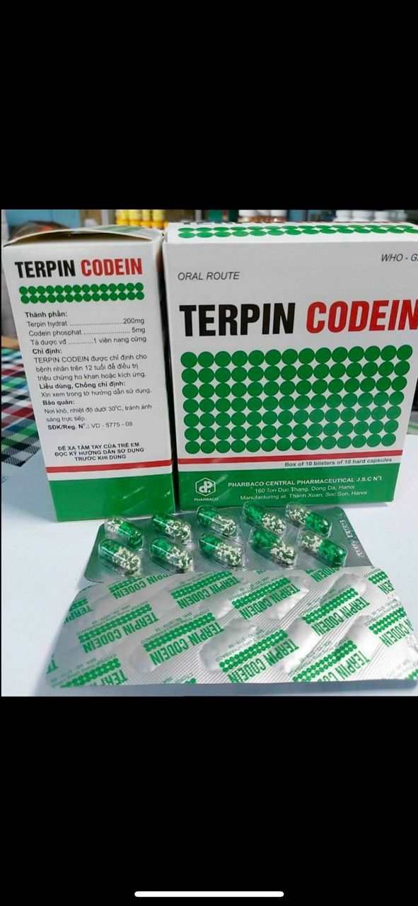 Terpin codein F hộp 100 viên TW1 – Vicpharma