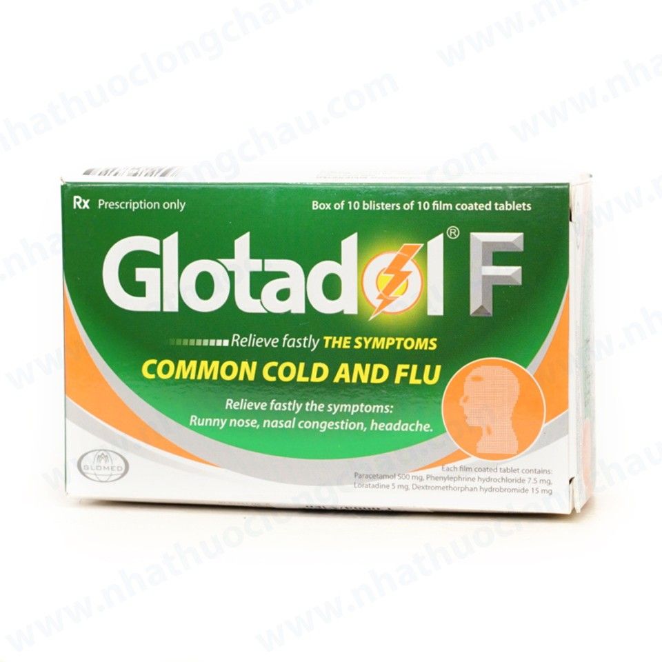 Glotadol F hộp 100 viên Glomed – Vicpharma
