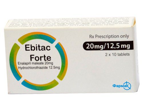 Ebitac Forte 20mg/12.5mg Hộp 2 vỉ x 10 viên FARKMAK – Vicpharma