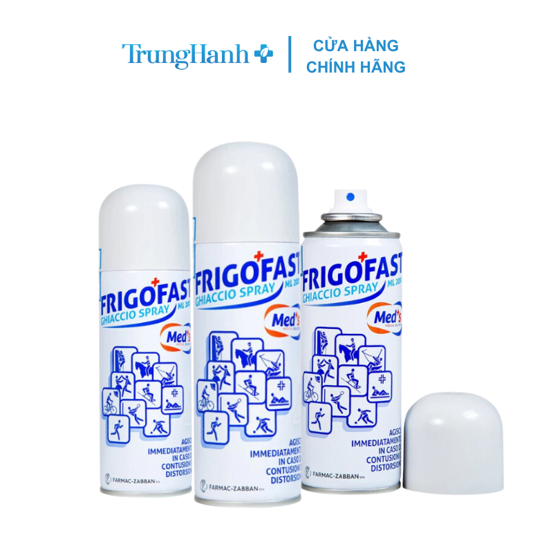 Chai xịt lạnh Frigofast Spray giảm đau bong gân, căng cơ, giãn dây chằ ...