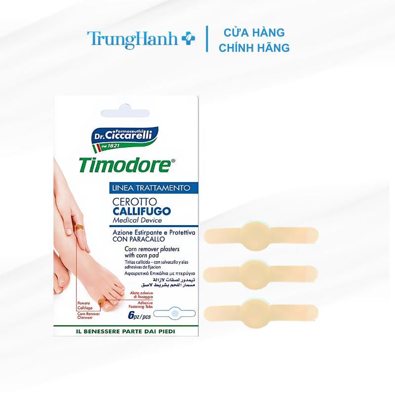 Miếng dán hỗ trợ mụn cóc Timodore 6 miếng/ gói - Timodore Corn Remove ...