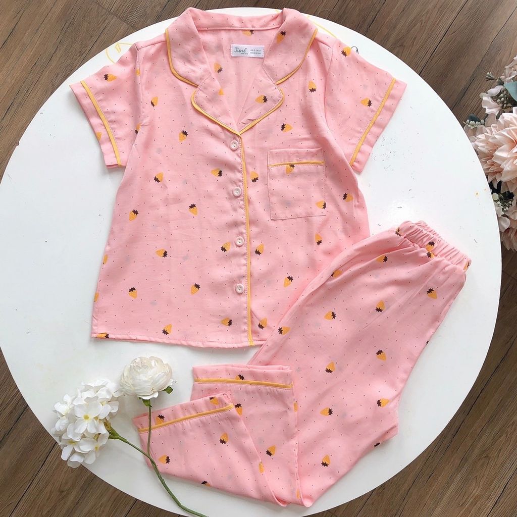 Pyjama June with love hồng dâu tây SHIN Baby Closet