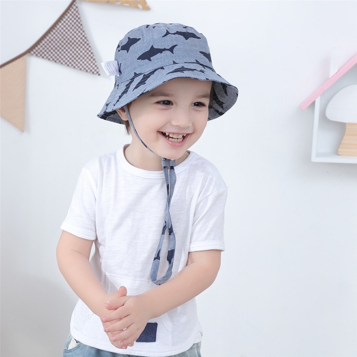 Mũ vải vành Miller BT - màu xanh jean shark SHIN Baby Closet