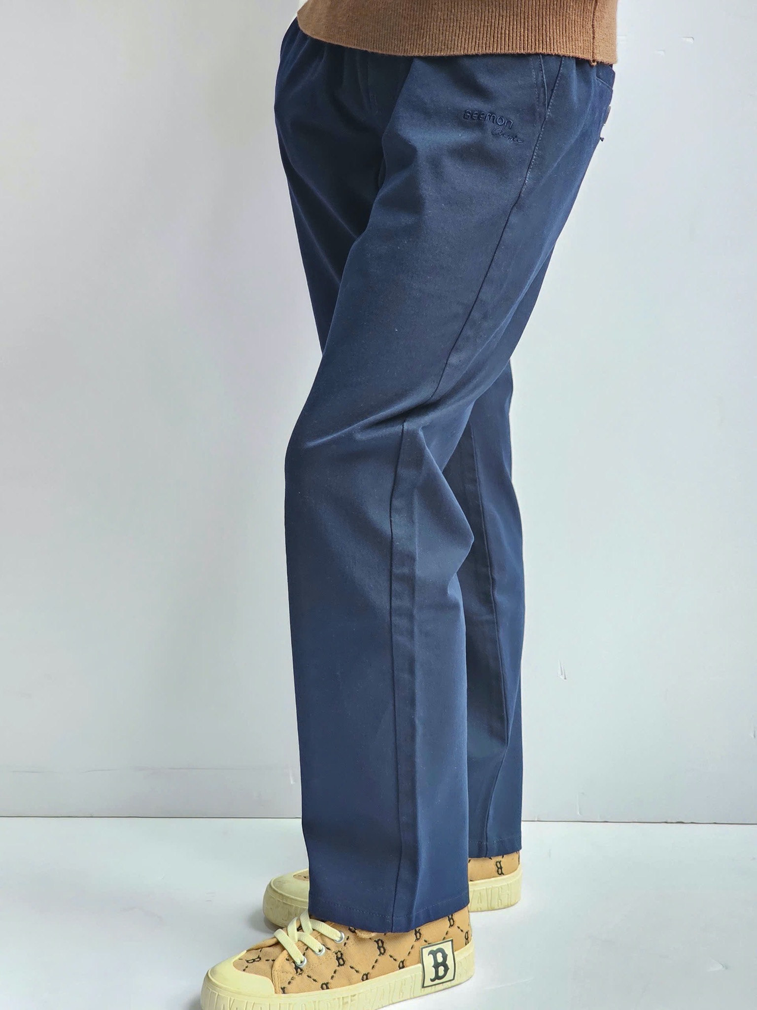 Quần kaki màu xanh navy đồng phục cho bé thêu Beemon Classic size 120 ...