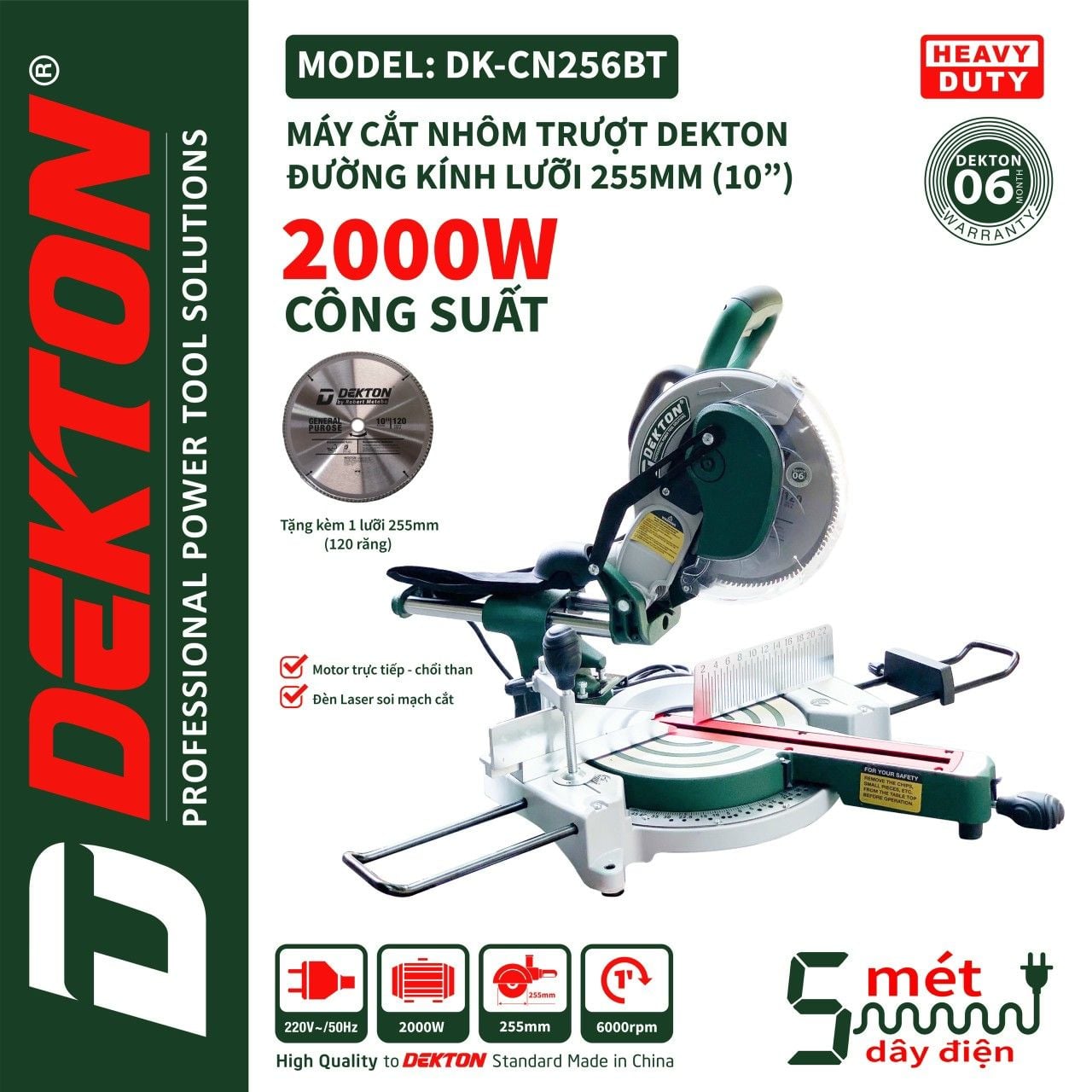 Máy cắt nhôm gỗ Dekton DK 256 (Cắt trượt) – vuasi