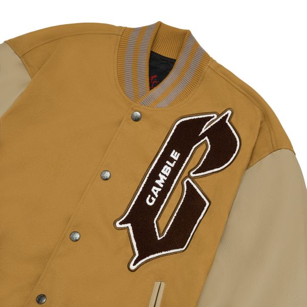 GAMBLE VARSITY JACKET / SAND – GAMBLE WORLDWIDE