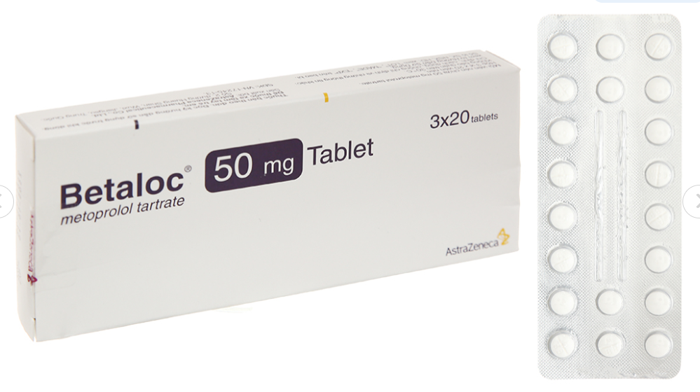 Betaloc 50mg Table (hộp 3 vỉ x 20 viên) – Nhà Thuốc Bệnh Viện
