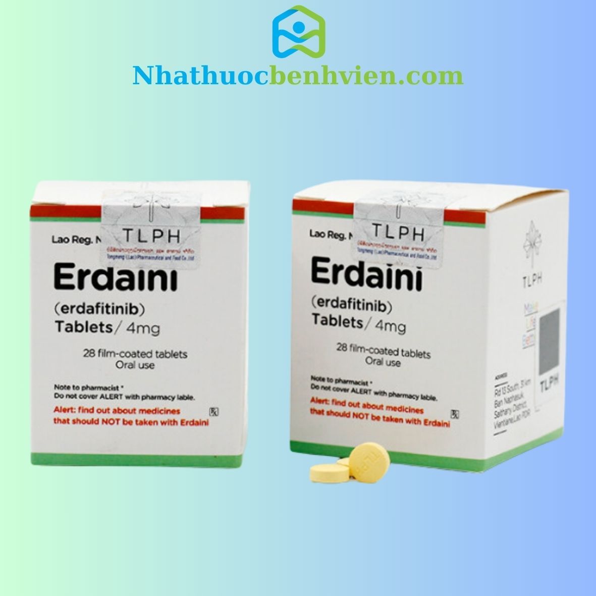Erdaini (Erdafitinib 3mg/4mg/5mg) hộp 28 viên - Điều trị ung thư Bàng ...