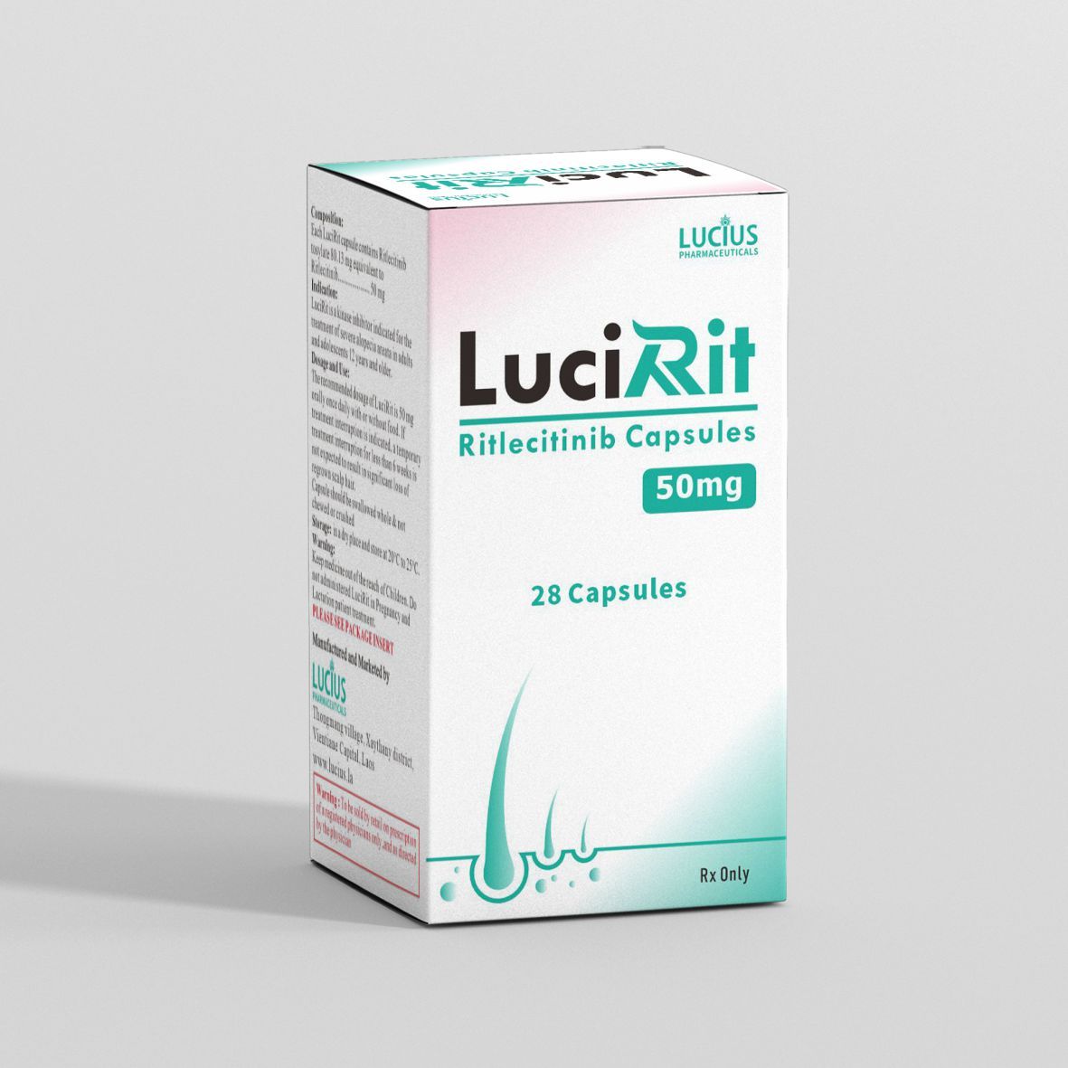LuciRit 50mg (hộp 28 viên) LUCIUS - Điều trị rụng tóc thể mảng, rụng t ...