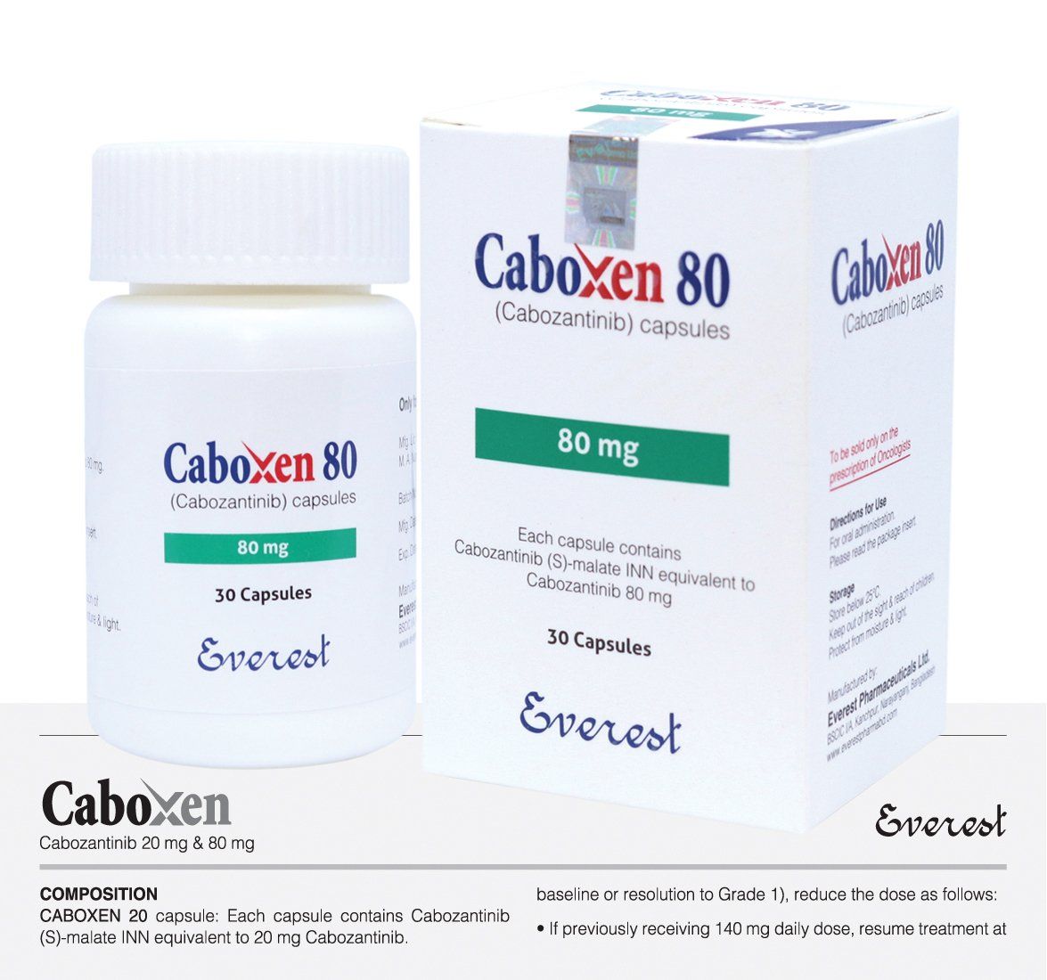 Caboxen 80 ( Cabozantinib 80mg) hộp 30 viên - EVEREST – Nhà Thuốc Bệnh Viện