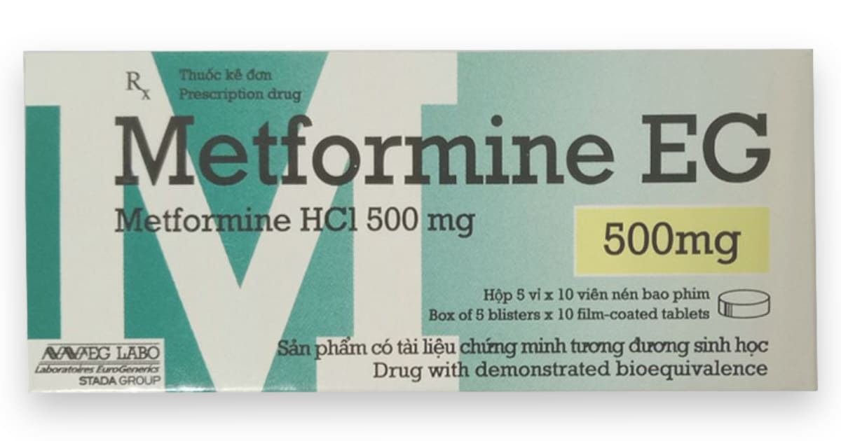 Metformine Eg 500mg Hộp 5 Vỉ X 10 Viên Nhà Thuốc Bệnh Viện