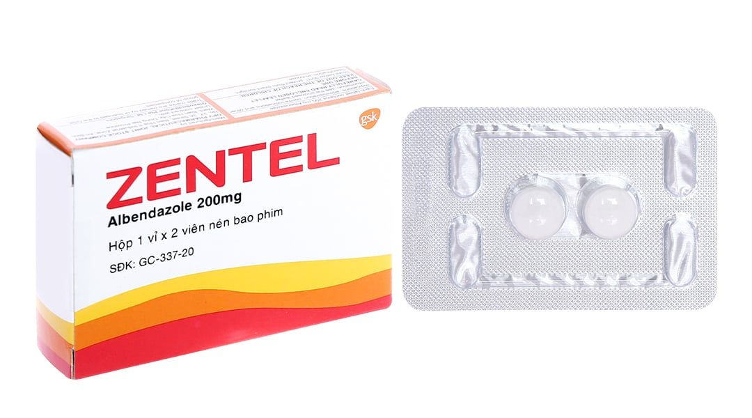 Zentel 200mg trị giun sán (1 vỉ x 2 viên) – Nhà Thuốc Bệnh Viện
