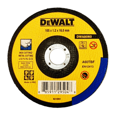 Đá cắt Inox 105 x1.2 x 16mm T1 Dewalt DWA8060-B1 - TTBH Saigon ESCO