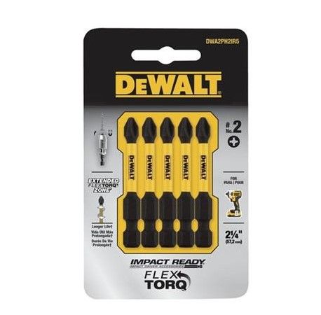 Bộ 5 Đầu Vặn Vít PH2 50mm Dewalt DWA2PH2IR5-Z - TTBH Saigon ESCO