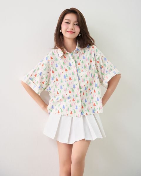 Áo Sơ Mi Tay Ngắn Hoạ Tiết Cây Thông FAS356 – Gillee