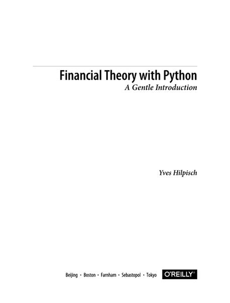 Financial Theory with Python: A Gentle Introduction – E-books Max30