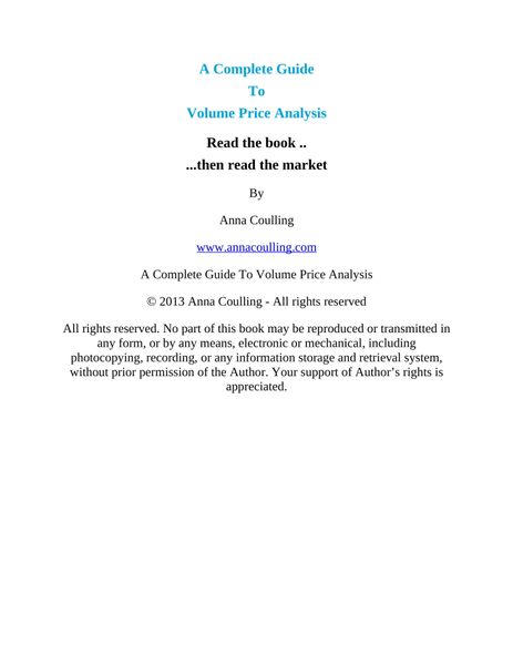 A Complete Guide To Volume Price Analysis – E-books Max30