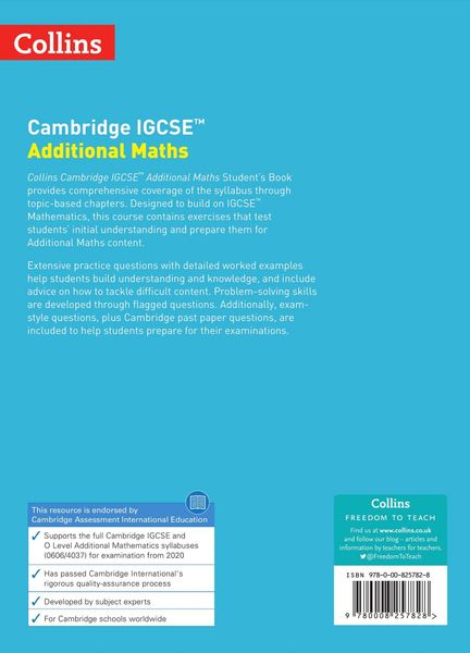 Cambridge IGCSE® Additional Maths Student Book – E-books Max30