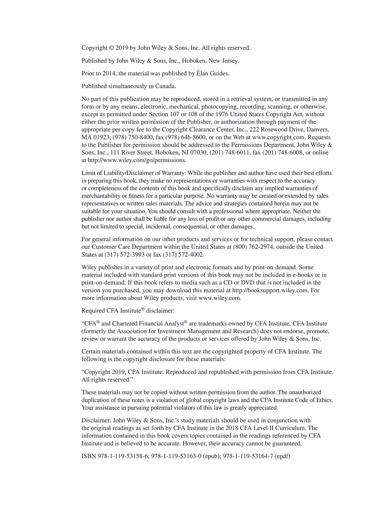 Wiley 11th Hour Guide for 2019 Level II CFA Exam – E-books Max30