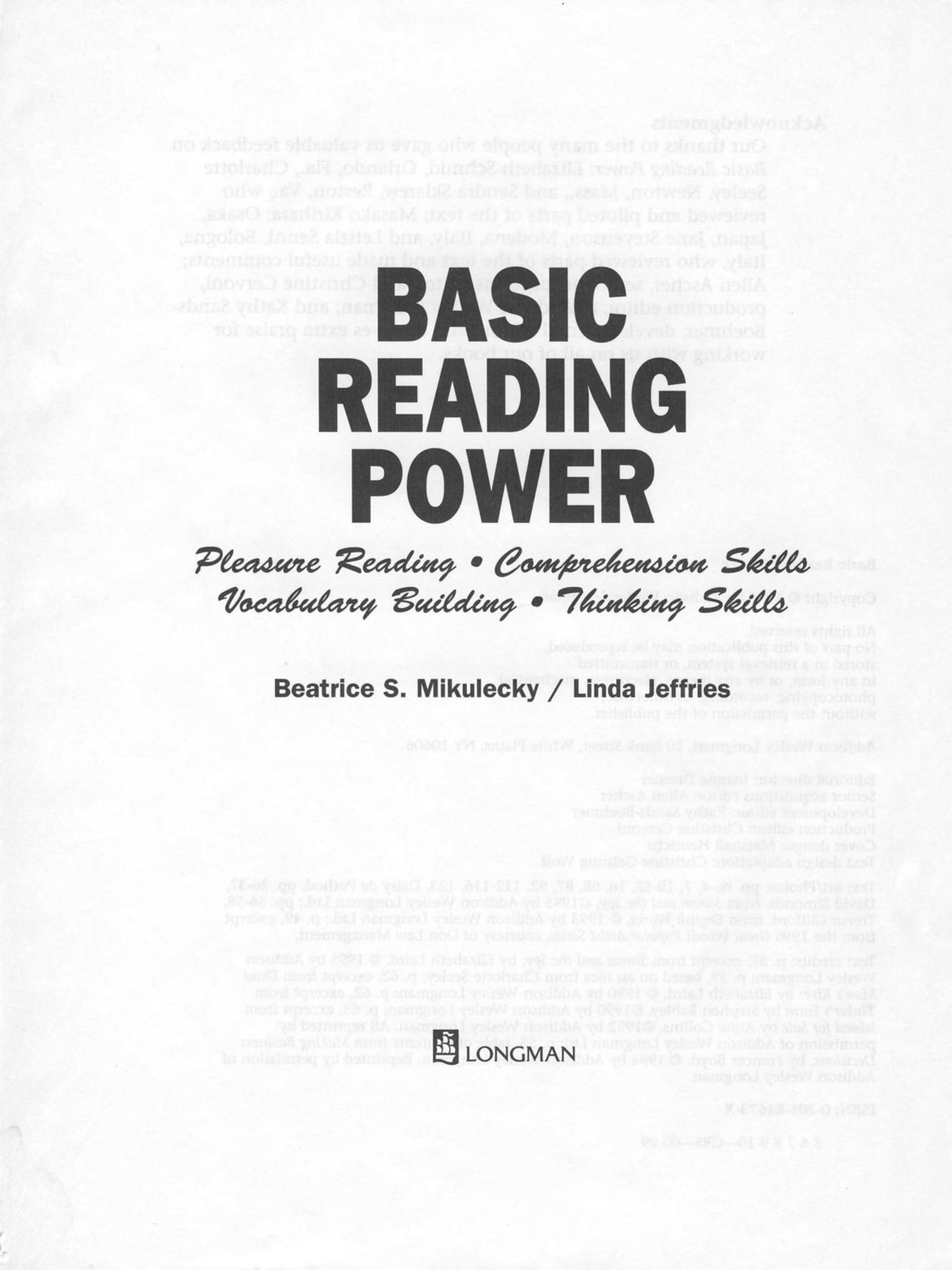 Basic Reading Power: Pleasure Reading, Comprehension Skills, Vocabular ...