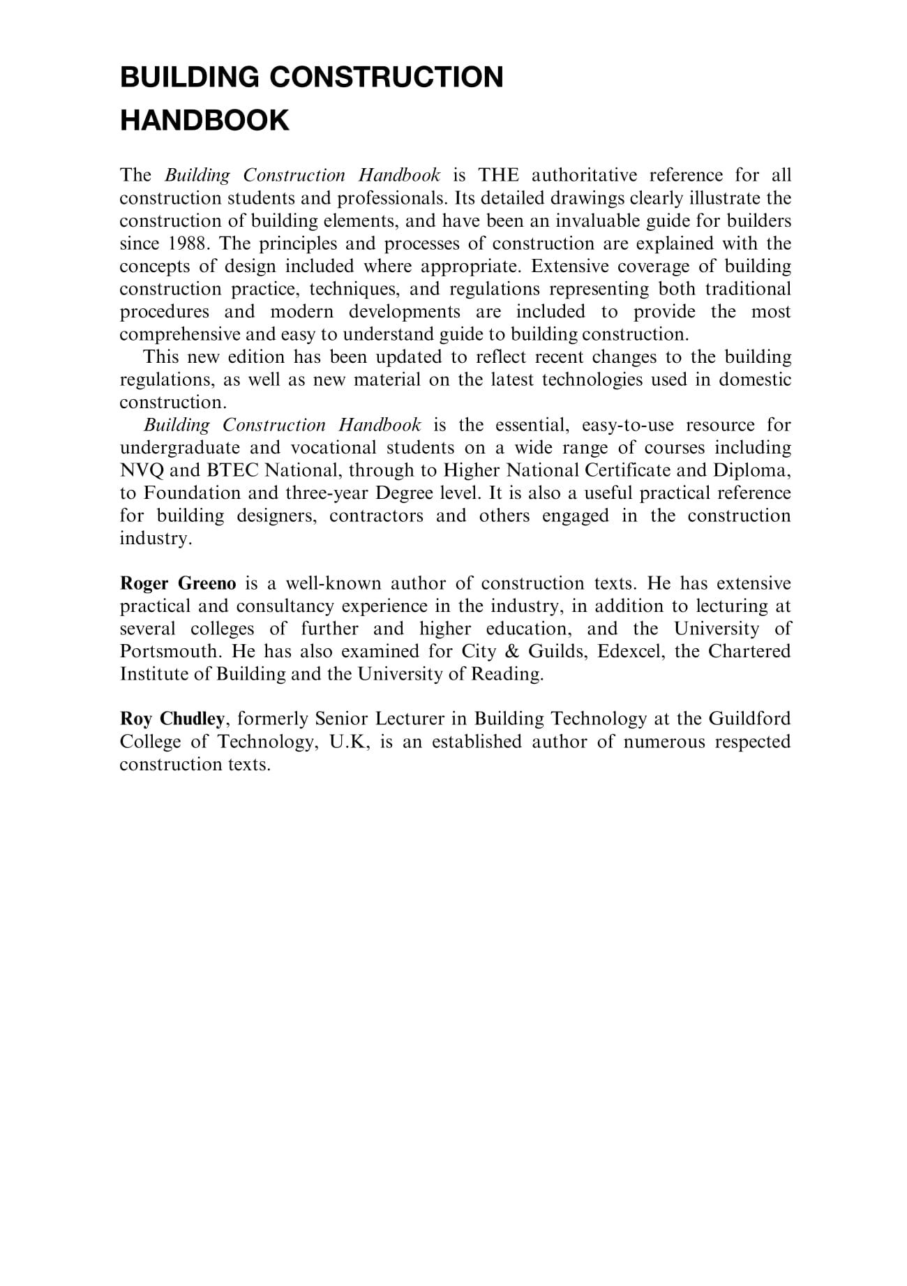 Building Construction Handbook 10th Edition – E-books Max30