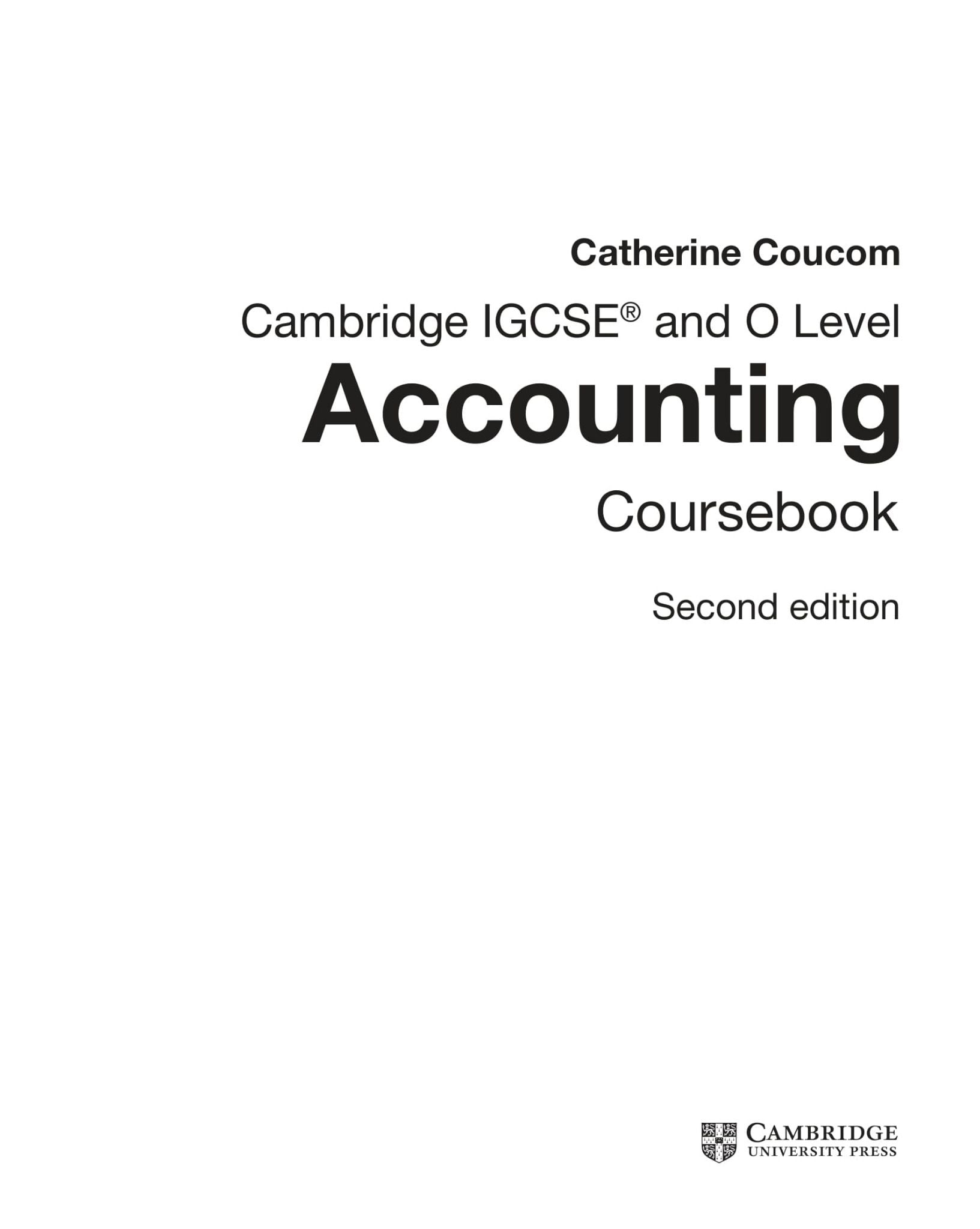 Cambridge IGCSE® and O Level Accounting Coursebook – E-books Max30